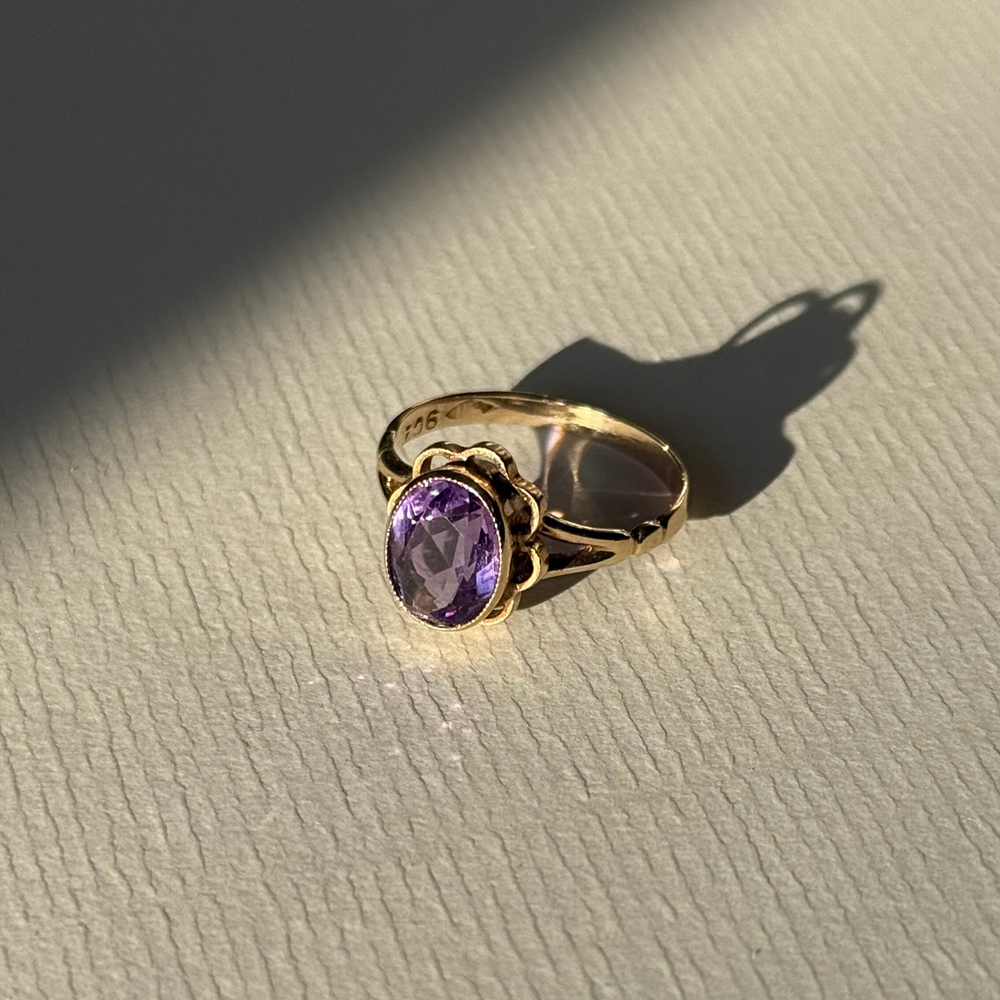 Amethist Bloem Ring